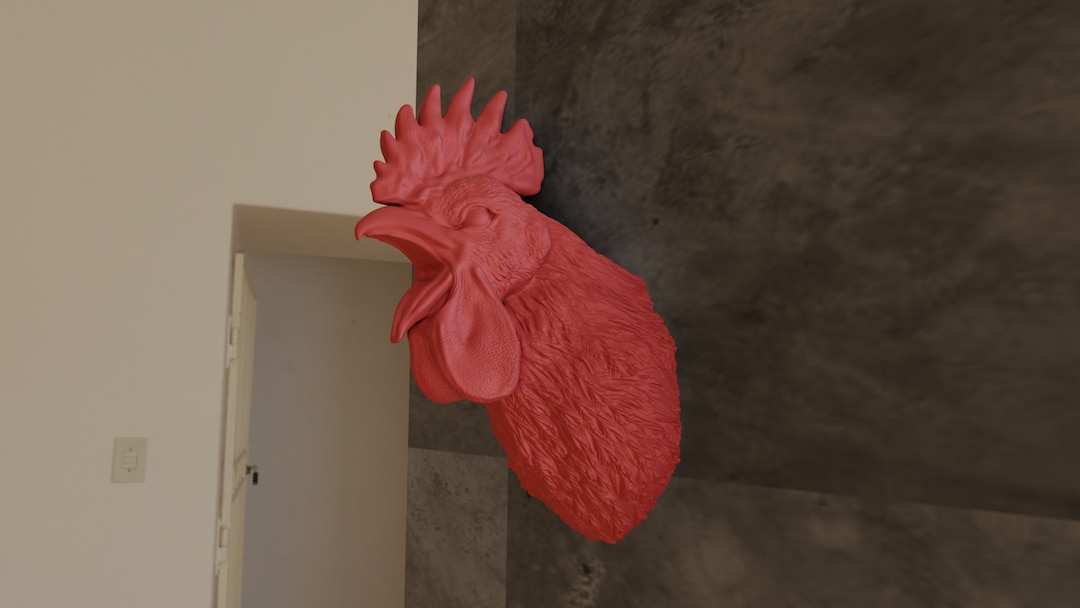 Chicken Head Crowing, Rooster Head, Wall Art, Decor, Wall Mount ...