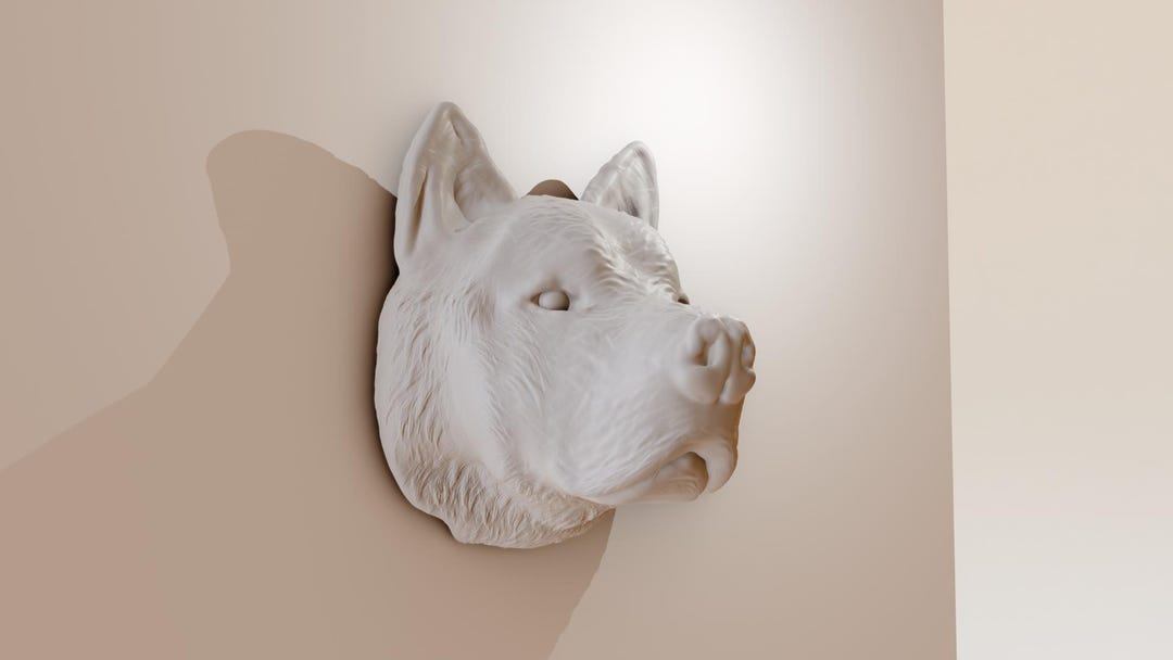 American Akita Head Wall Mount, Dog Head, Animal Wall Mount, Home and ...