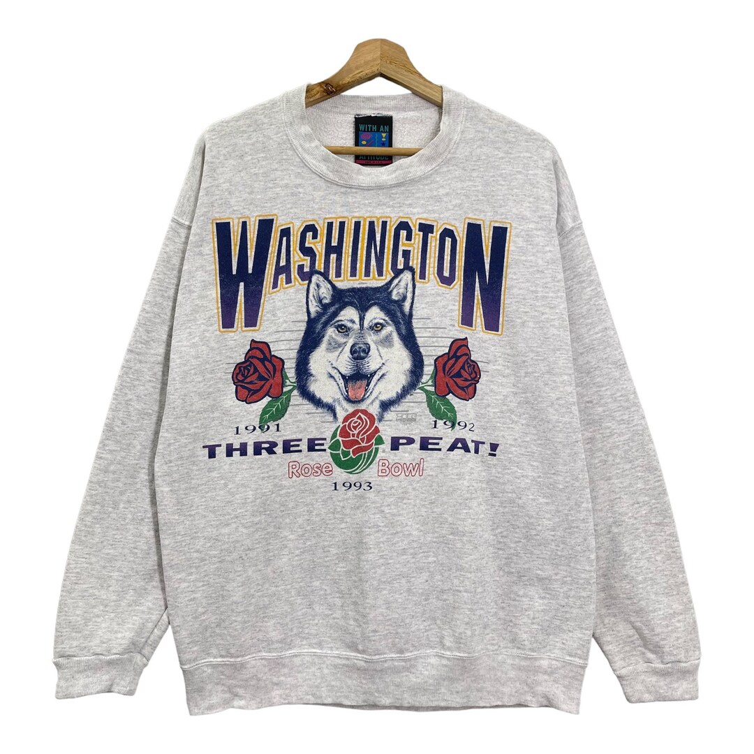 Pick Vintage 90s Washington Huskies Crewneck Sweatshirt Washington ...