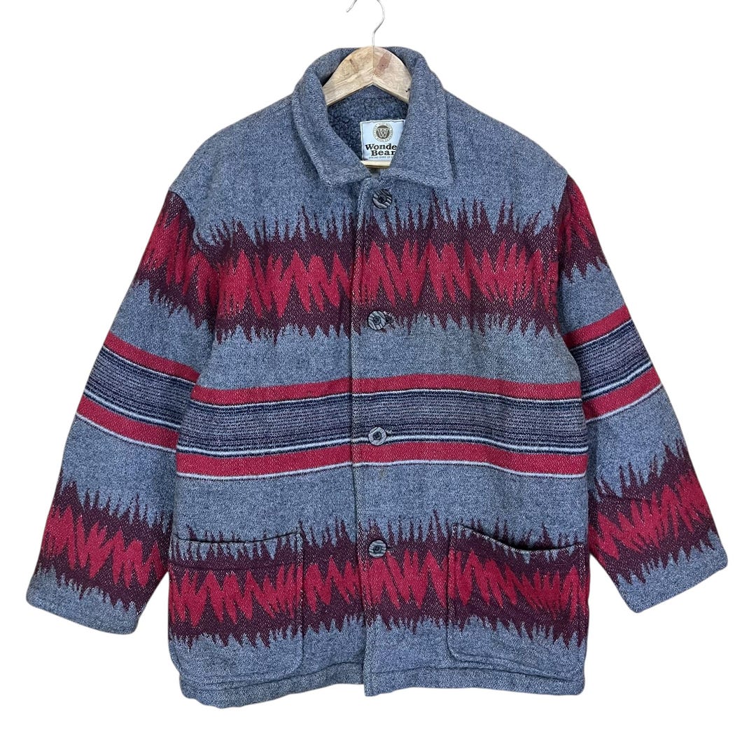 Pick!! Vintage 90’s Wonder Bear Native Hippie Button Jacket Wonder Bear ...