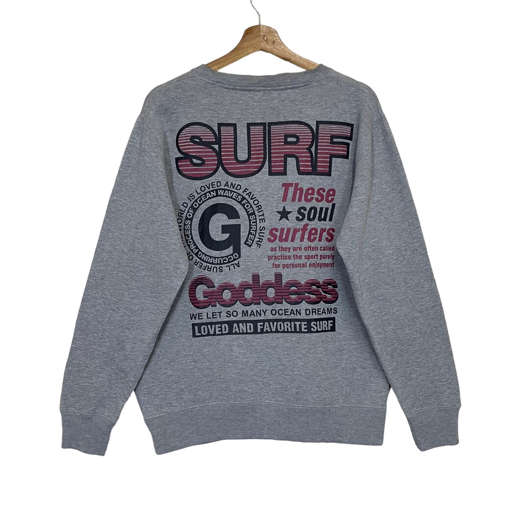 PICK!! Vintage Team Goddess Surf Crewneck Sweatshirt Team Goddes ...