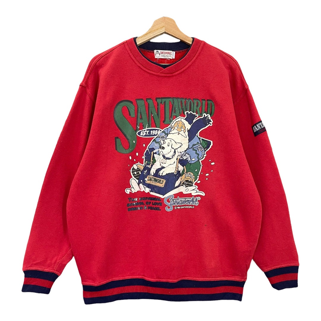 PICK Vintage 90s Santa World Big Logo Crewneck Sweatshirt Santa World ...