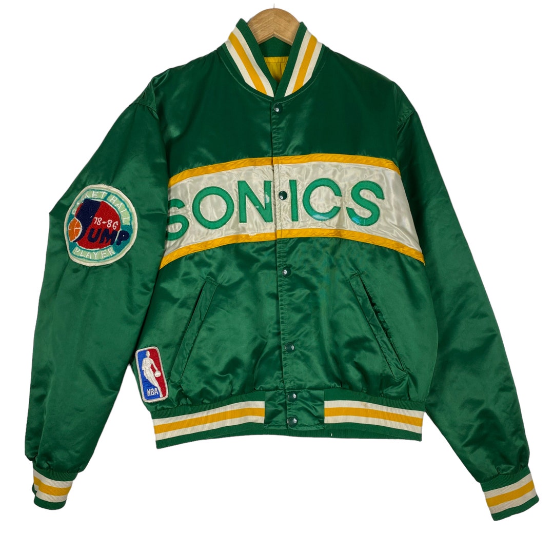Pick Vintage 90s Seattle Sonics Big Logo Bomber Jacket Seattle Sonics ...