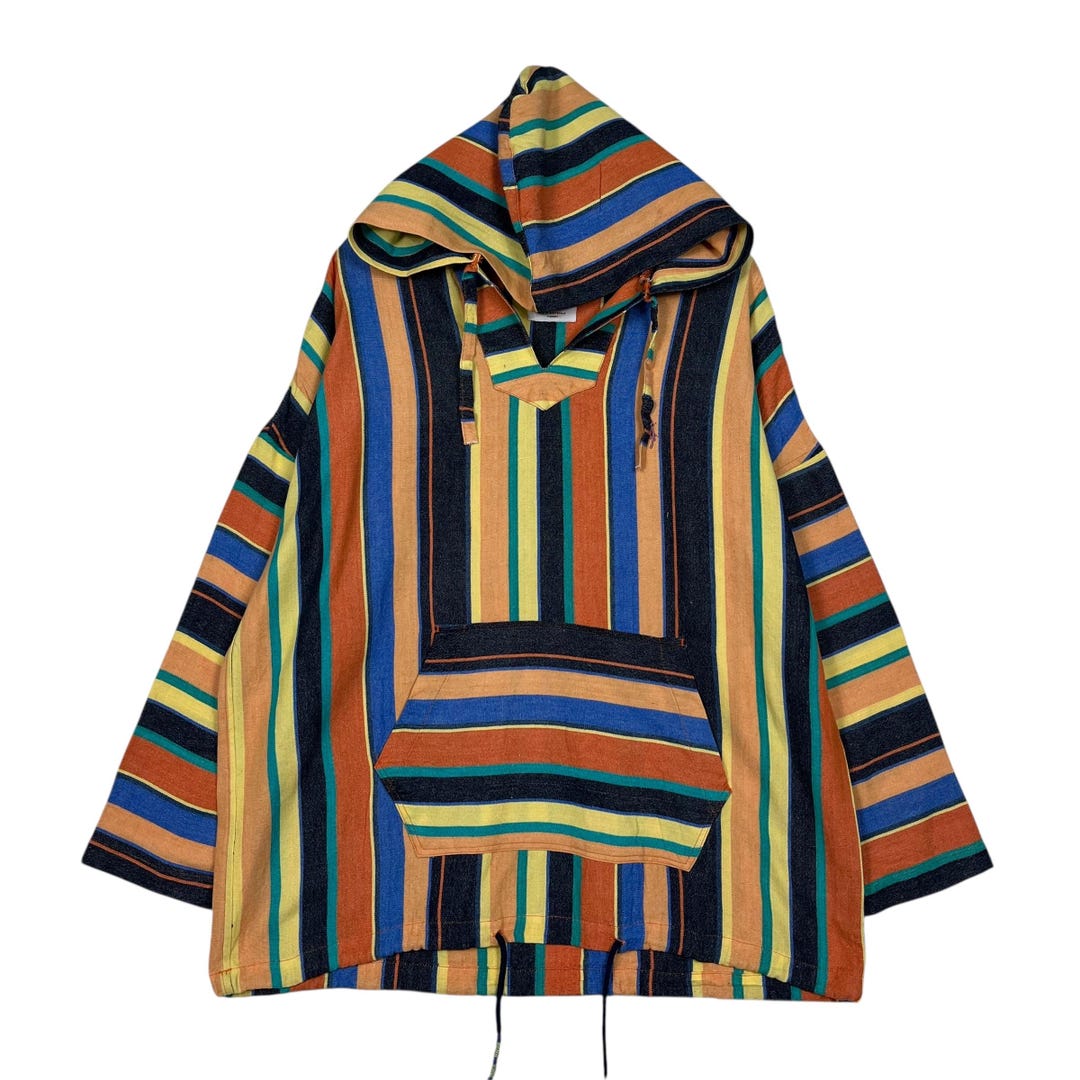 PICK!! Vintage 90s Wakami Mexican Baja Pullover Hoodie Wakami Mexican ...
