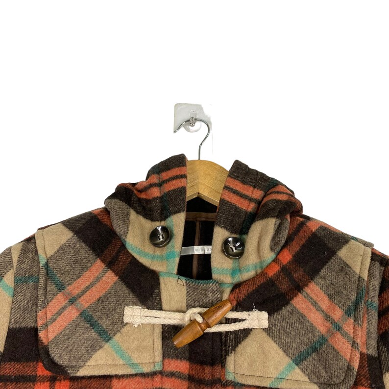 Pick Retro Girl Tartan Design Duffle Coat Jacket Size S - Etsy