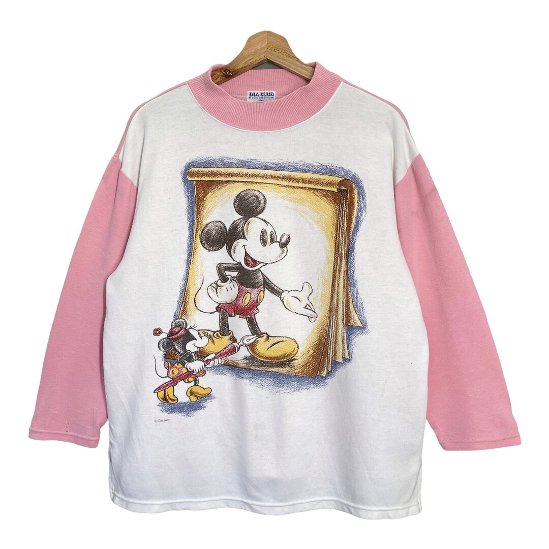 Pick Vintage 90s Mickey Mouse Crewneck Longsleeve Mickey Mouse Sweater ...