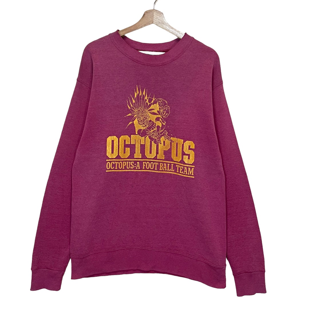 Rare!! Vintage 90’s Octopus Football Team Crewneck Sweatshirt Octopus A ...