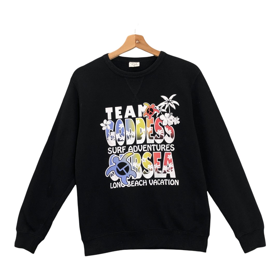 PICK Rare Vintage Team Goddess Surf Crewneck Sweatshirt Team Goddes ...