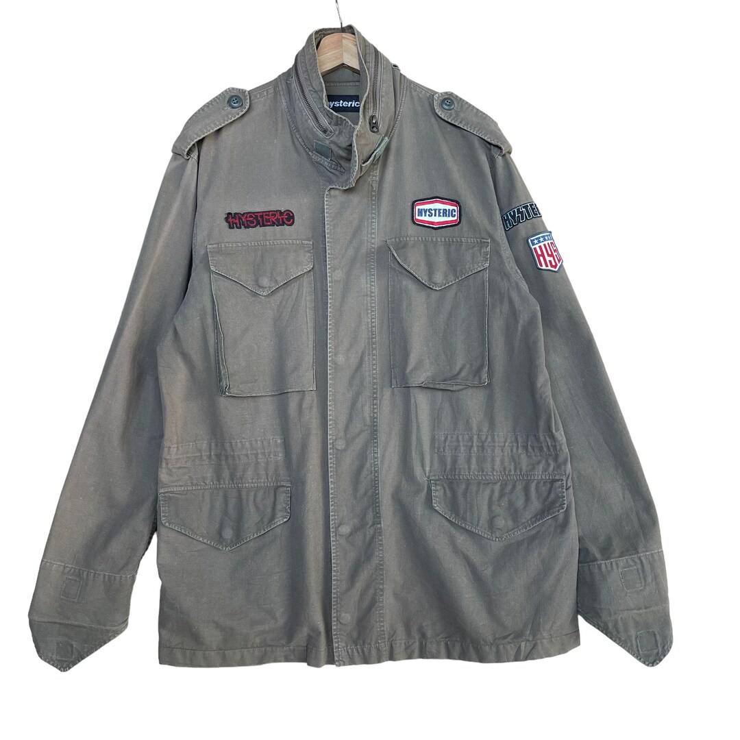 Pick!! Vintage 90s Hysteric Glamour Army Jacket Big Logo Zipper Light ...