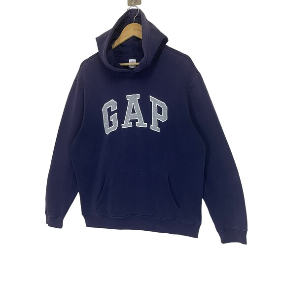 Pick!! Vintage GAP Big Logo Embroidery Pullover Hoodi… - Gem
