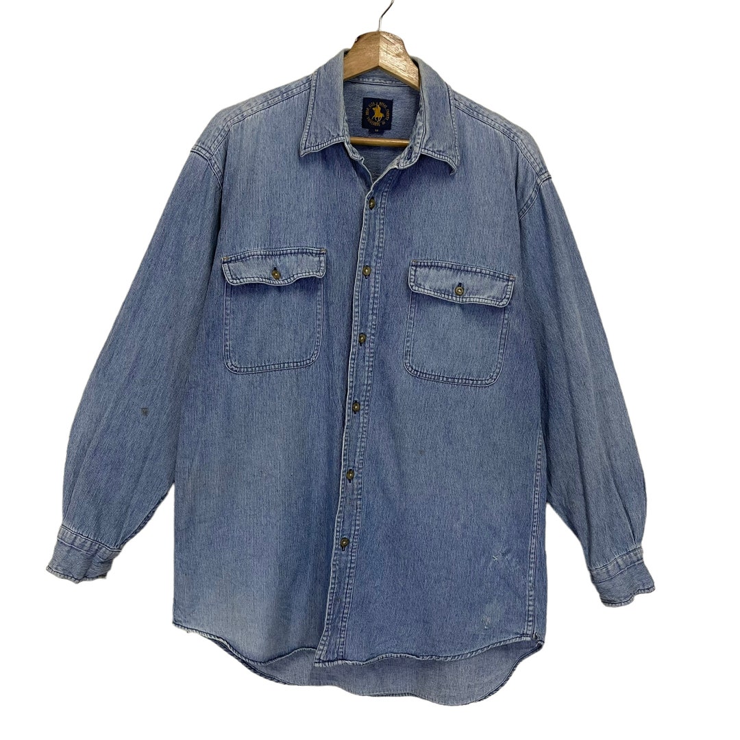 Pick!!vintage Polo Club Jeans Long Sleeve Shirt Polo Club Shirt Polo ...