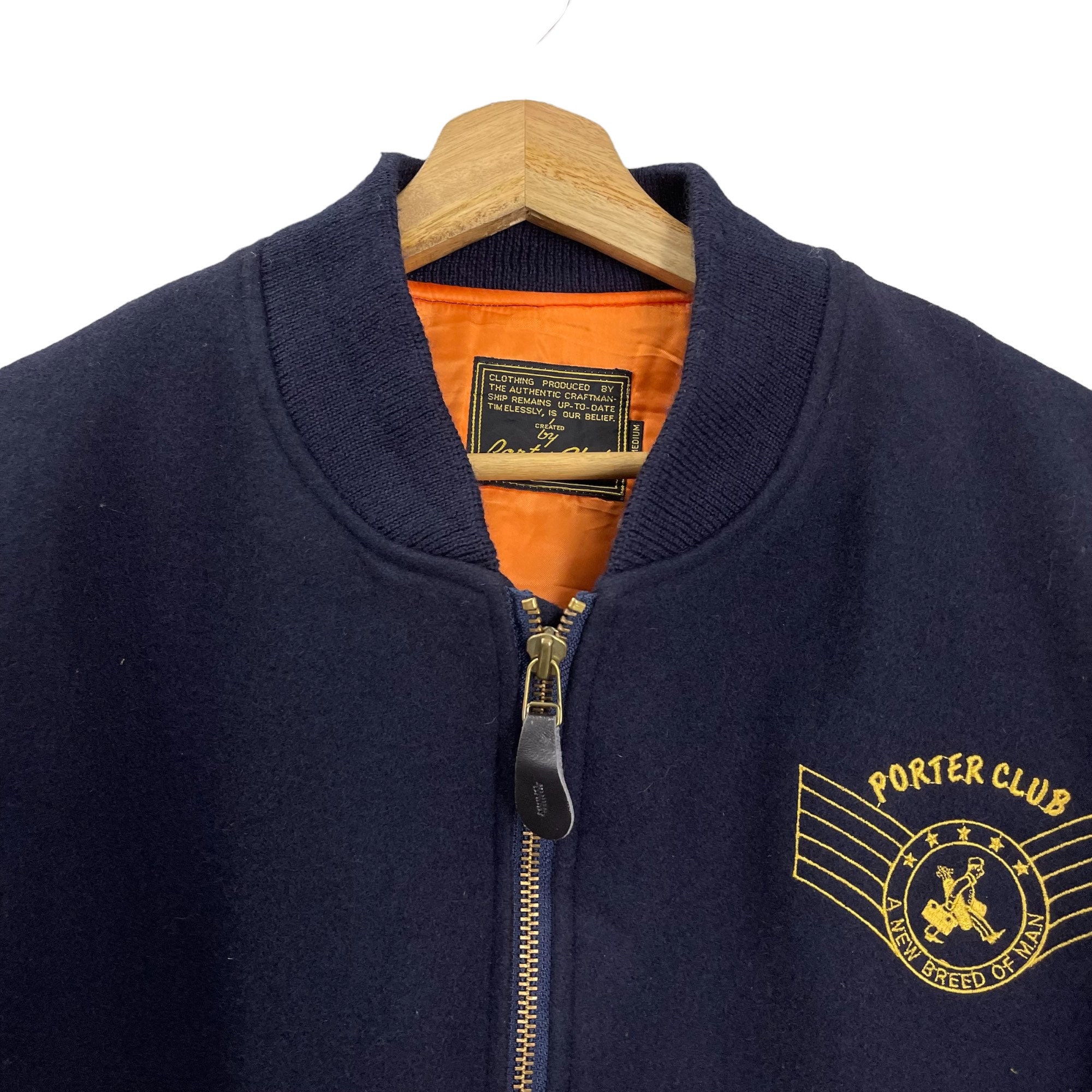 RARE Vintage 90s Porter Club Bomber Jacket Porter Club Wool Varsity ...