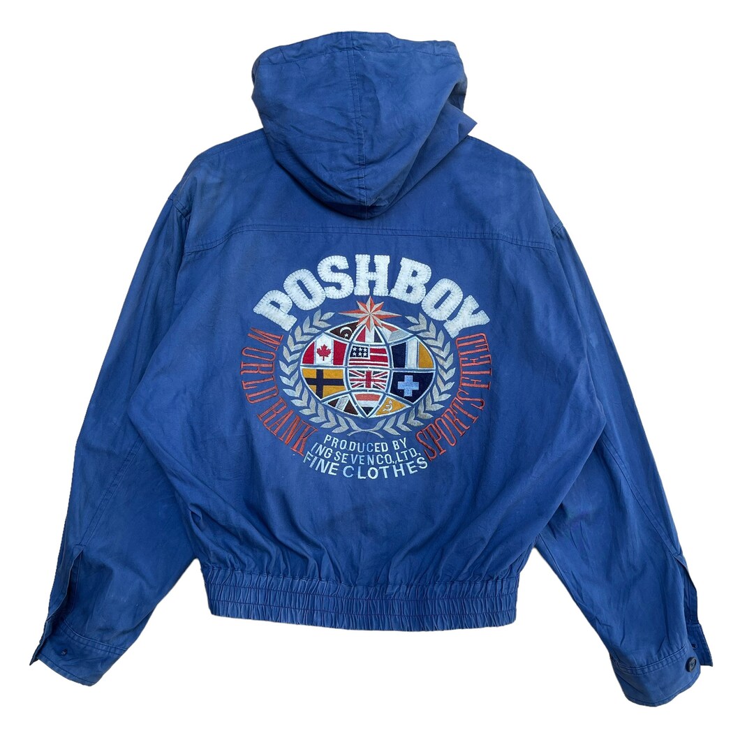 RARE!! Vintage 90s Posh Boy Big Logo Zipper Hoodies Jacket Posh Boy ...
