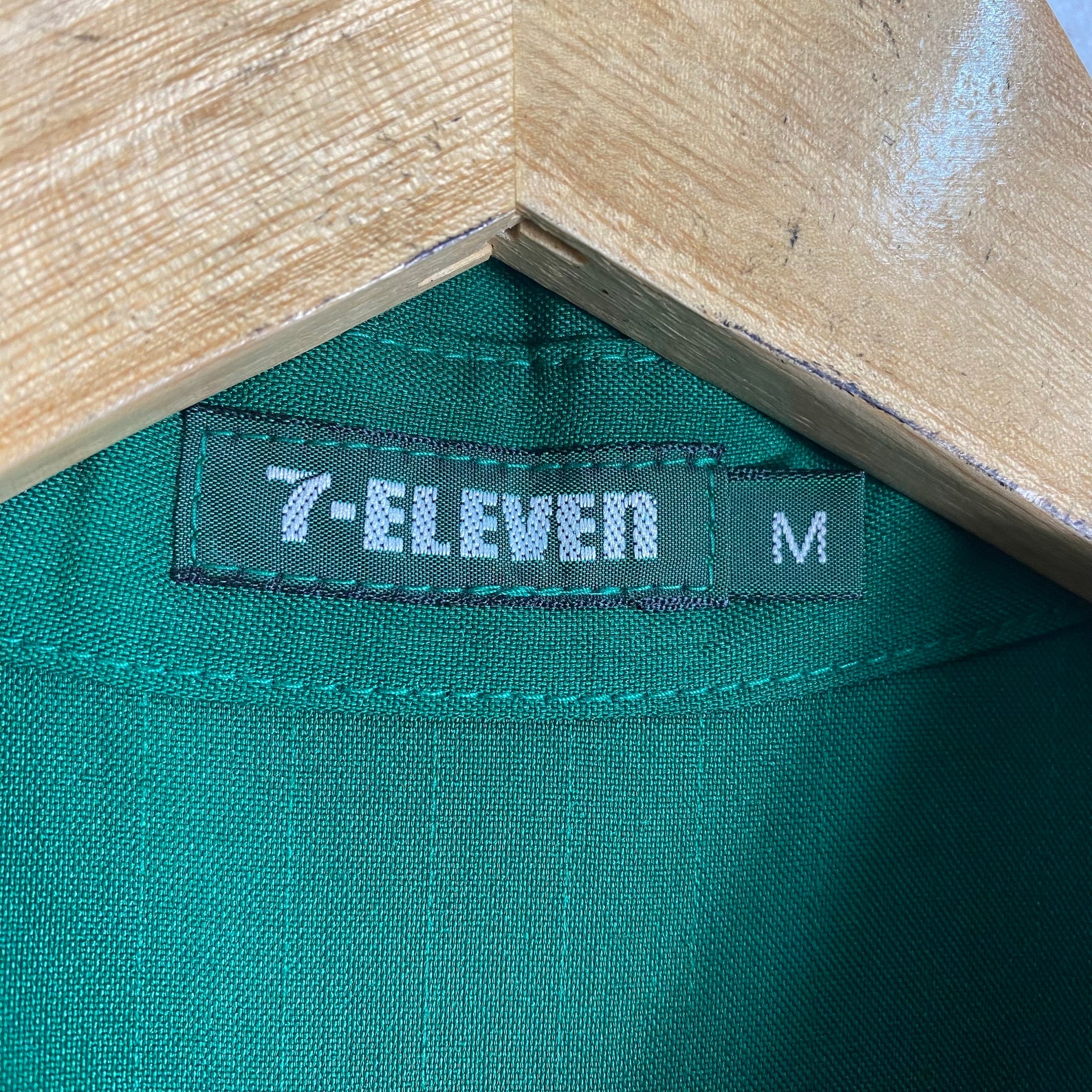 PICK Vintage 80s 7 Eleven Shirt Zipper Workwear Collar Green Colour ...