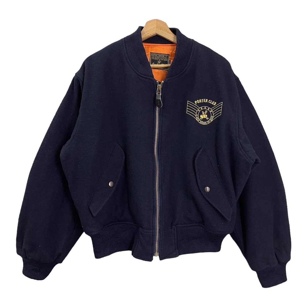 RARE!! Vintage 90s Porter Club Bomber Jacket Porter Club Wool Varsity ...
