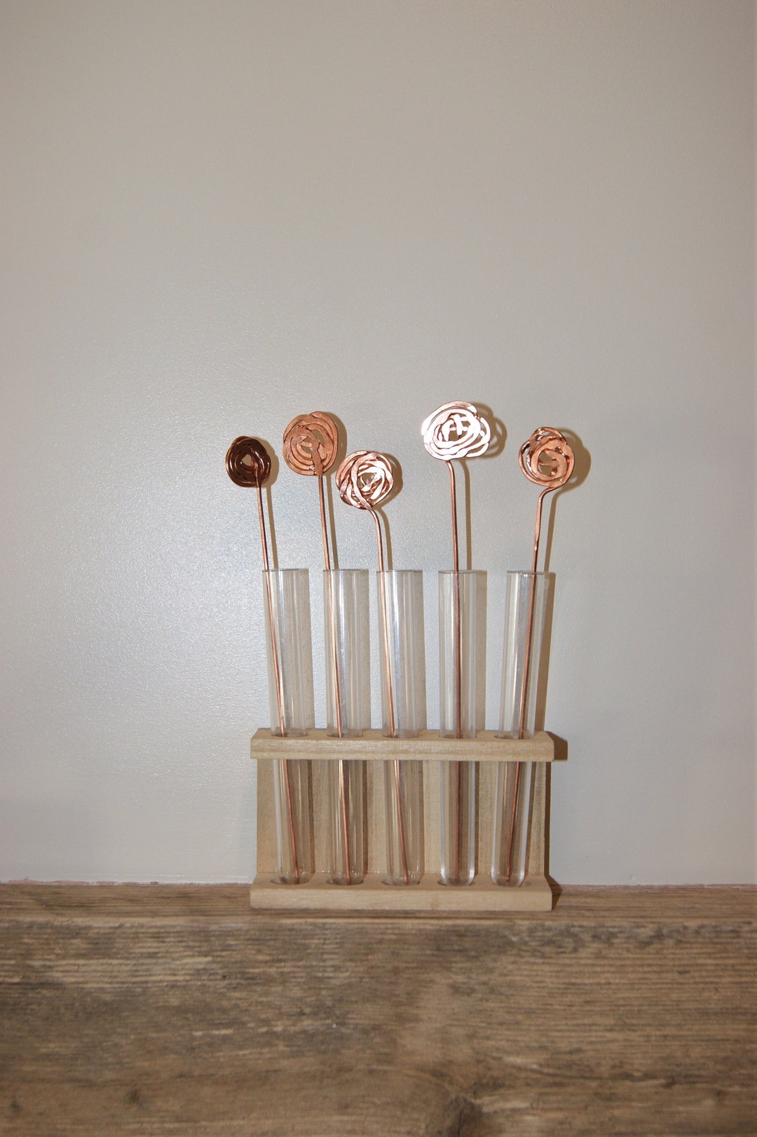 Copper Wire Roses - Recycled Hammered Copper Letterbox Flowers - Rustic ...