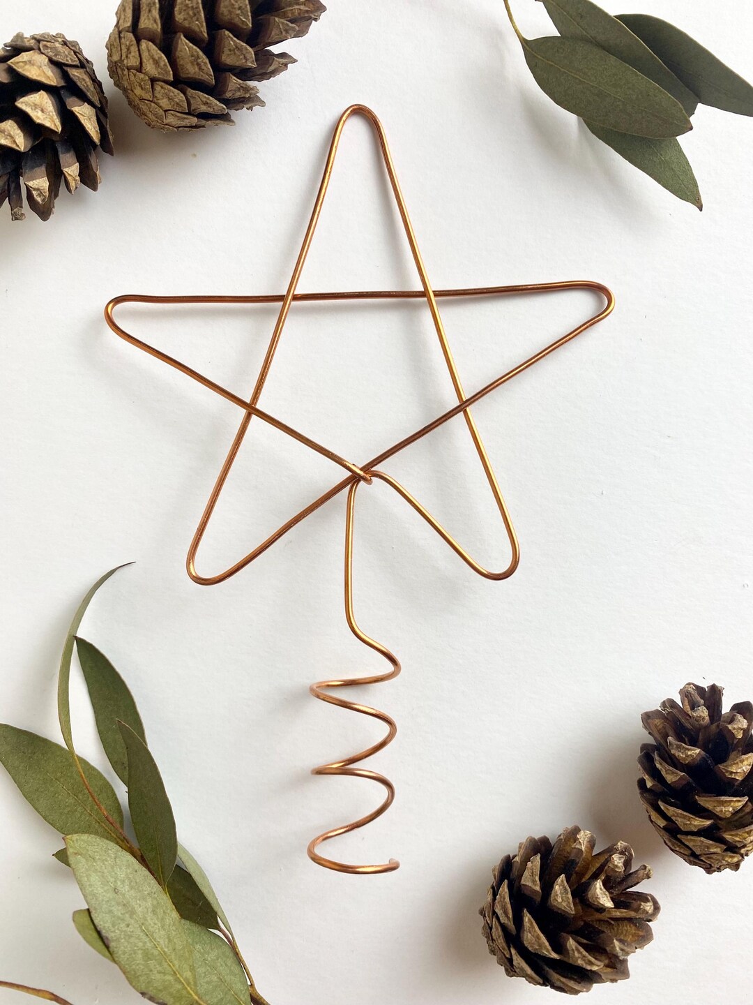 Copper Wire Star Christmas Tree Topper - Rustic Christmas Tree Decor ...