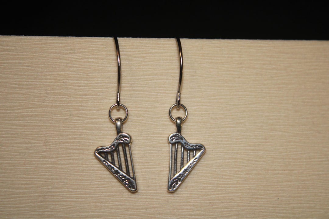 Harps - Sterling Silver Charm Earrings for Harp Players – Charms Are ...