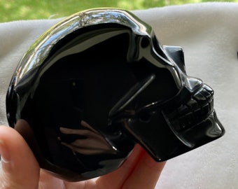 Black Obsidian Skull - Etsy