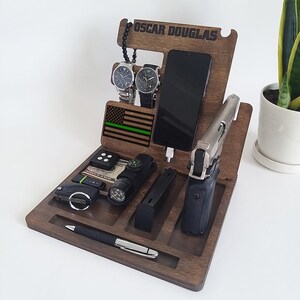 Wood Docking Station,thin Green Line,men Christmas,army Retirement ...