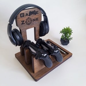Personalized Wooden Xbox Controller and Headphone Stand, Gamer Room ...