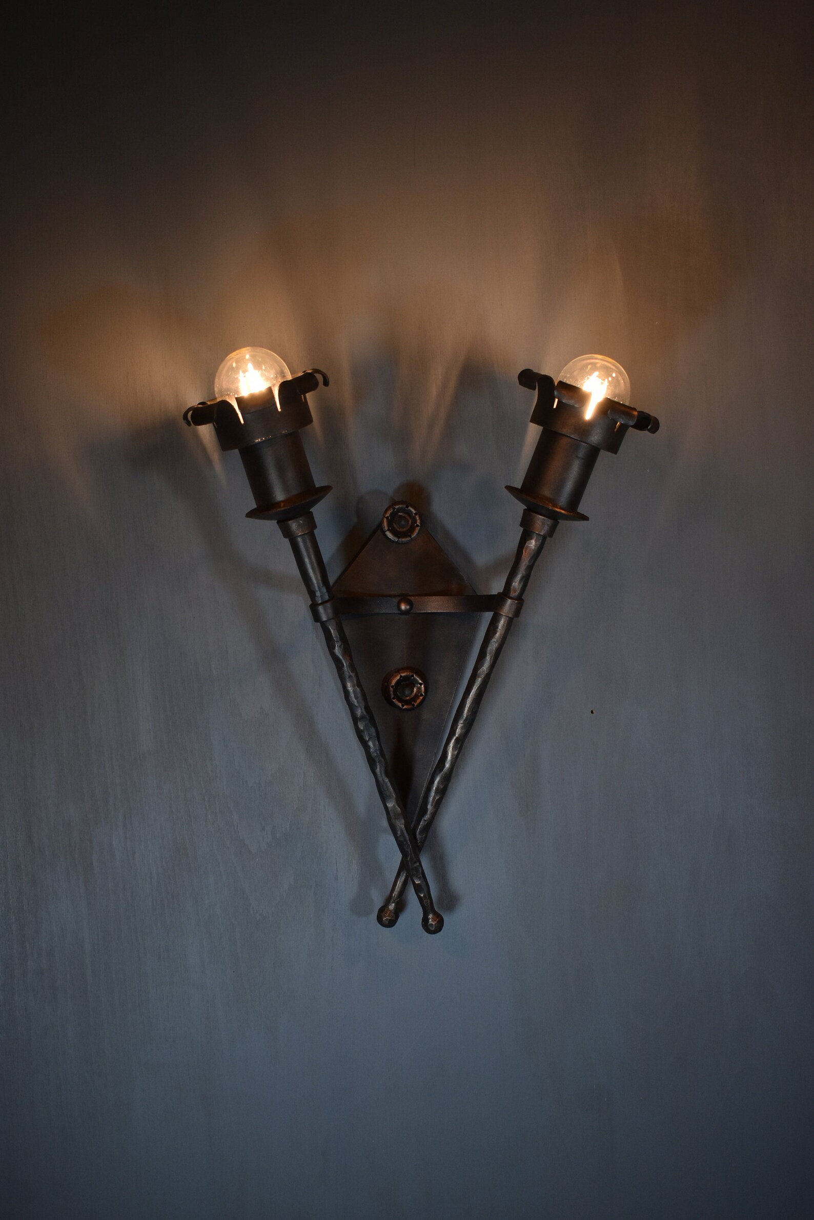 Medieval Style Wall Lampgothic Style Wall Sconcedouble Torch - Etsy