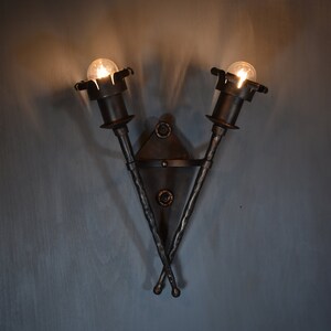 Medieval Style Wall Lamp,gothic Style Wall Sconce,double Torch Lamp ...