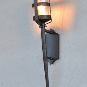 Outdoor Wall Torch Lamp,medieval Wall Sconce,hand Forged Torch Light - Etsy