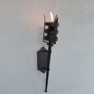 Medieval Forged Torch Lamp, Forged Oil Wall Lamp, Torch Oil Wall Sconce ...