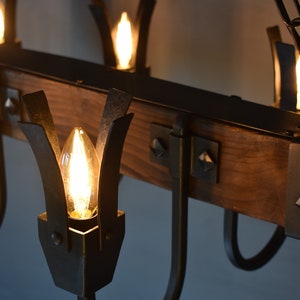 Rustic Style Chandelier,rustic Wrought Iron an Wood Chandelier ...