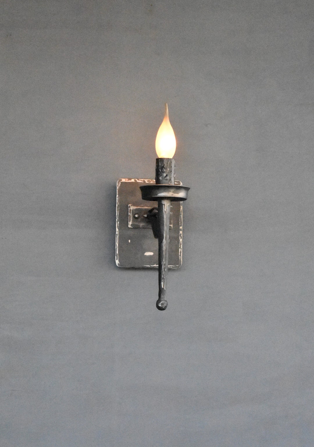 Rustic Wall Sconce, Medieval Wall Lamp, Gothic Style Light, Forged Wall ...
