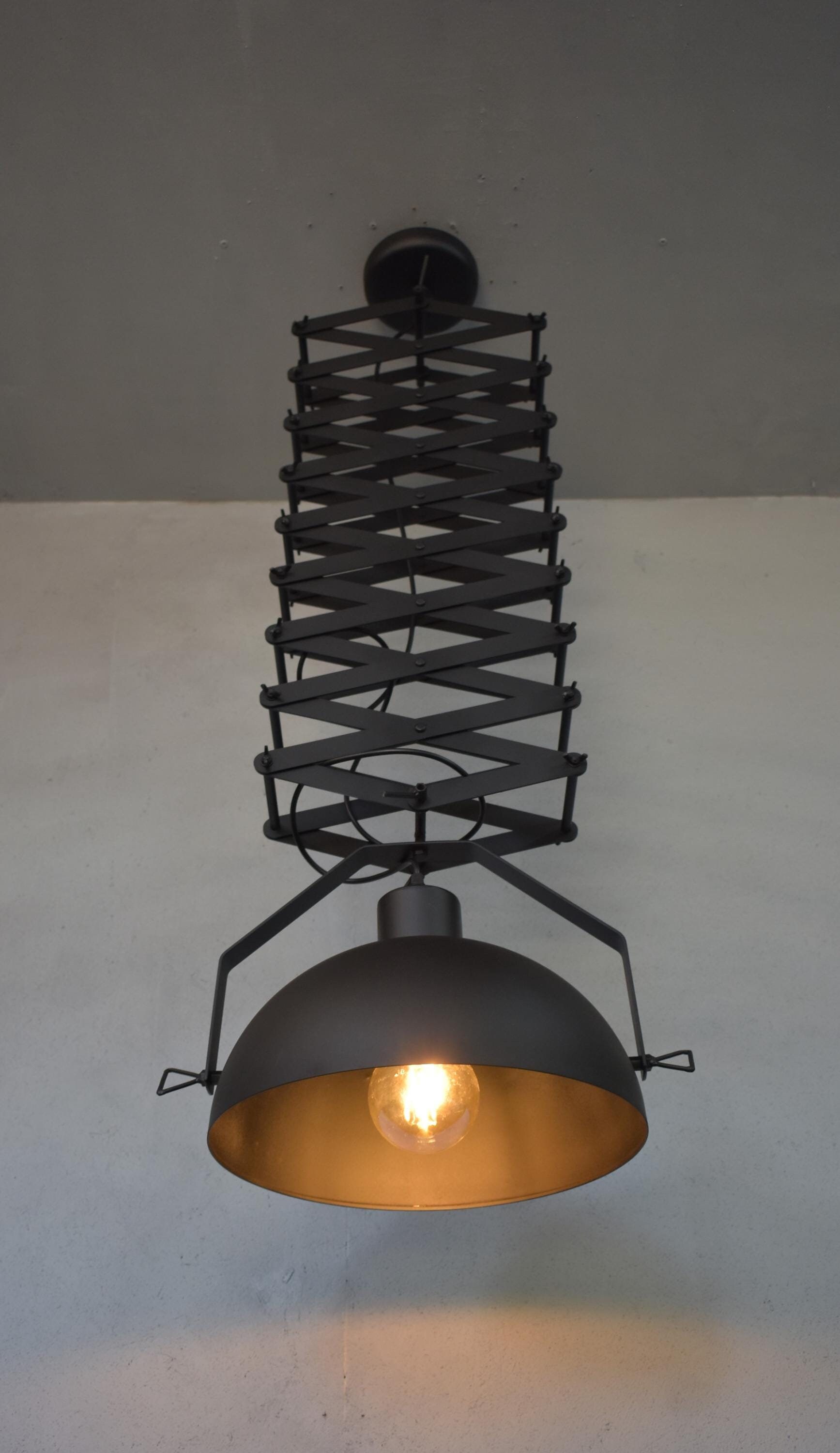 Large Scissor Pendant Lamp,industrial Hanging Lamp,accordion Light - Etsy