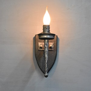 Medieval Wall Sconce,gothic Wrought Iron Light,gothic Wall Lamp,forged ...