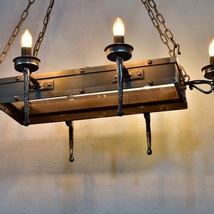 Forged Iron Medieval Chandelier: Six-light Rustic Lighting - Etsy