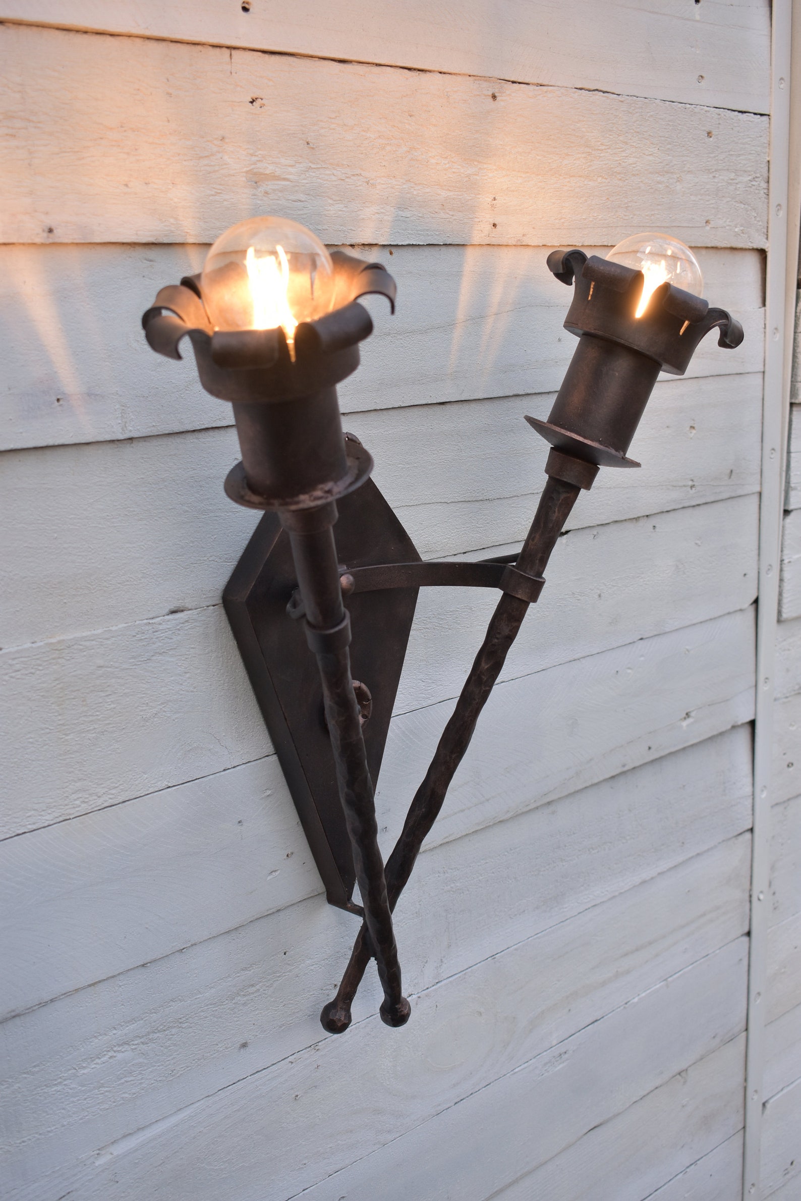 Medieval Style Wall Lampgothic Style Wall Sconcedouble Torch - Etsy
