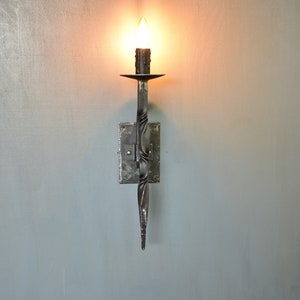 Hand Forged Wall Sconce,wrought Iron Torch Light,medieval Sconce Light ...