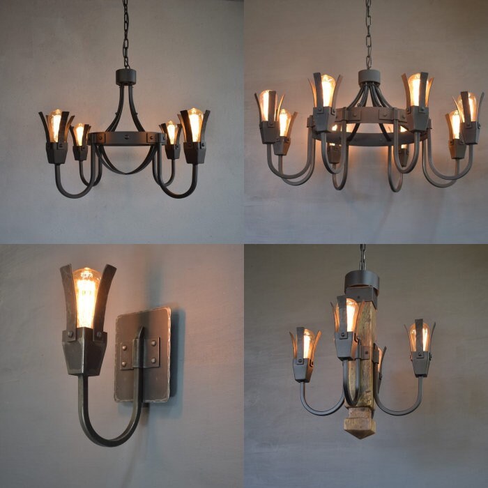 Farmhouse Chandelier,wood and Wrought Iron Chandelier,medieval ...