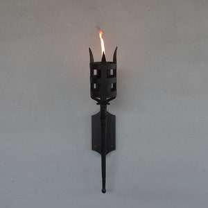 Medieval Forged Torch Lamp, Forged Oil Wall Lamp, Torch Oil Wall Sconce ...
