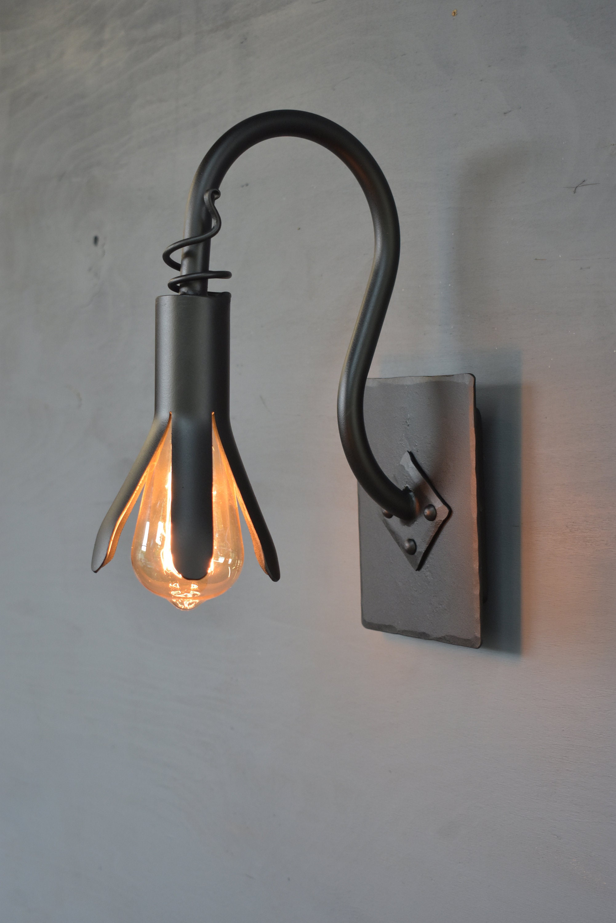 Rustic Style Wall Lamp,forged Wall Sconce,vanity Light - Etsy