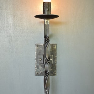 Hand Forged Wall Sconce,wrought Iron Torch Light,medieval Sconce Light ...