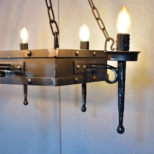 Forged Iron Medieval Chandelier: Six-light Rustic Lighting - Etsy