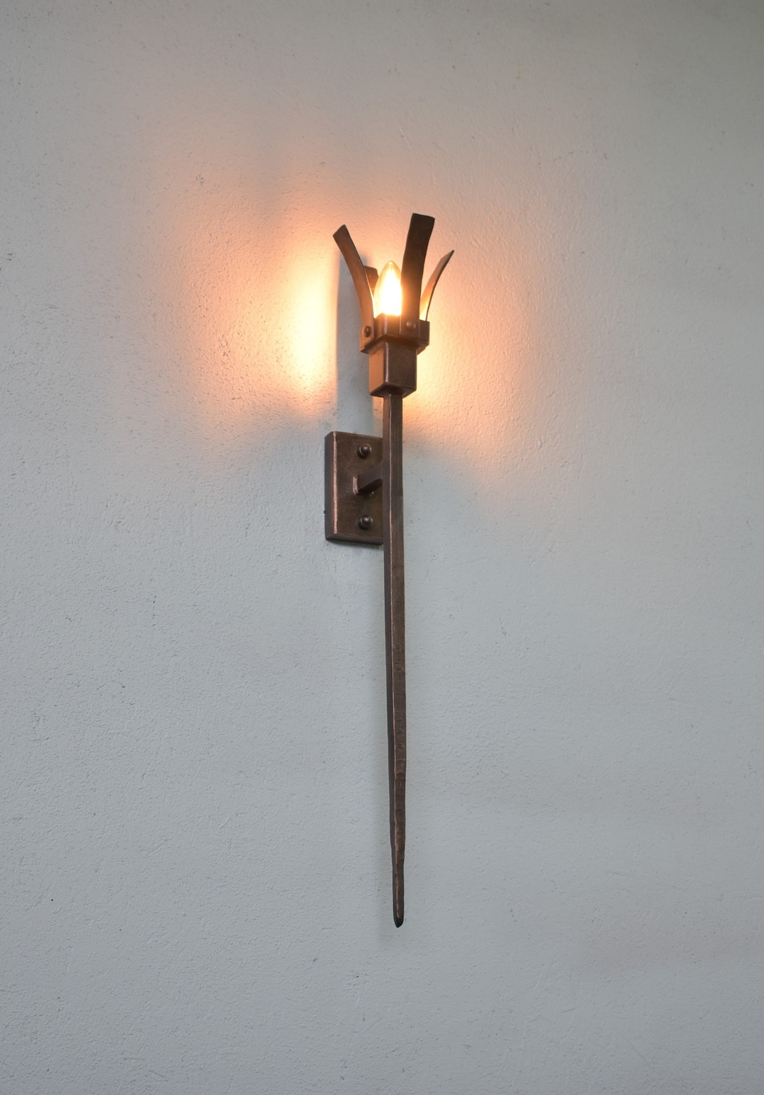 Forged Torch Wall Sconce: Medieval Castle Lighting - Etsy
