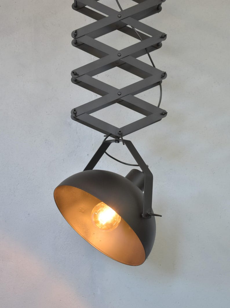 Large Scissor Pendant Lamp,industrial Hanging Lamp,accordion Light - Etsy
