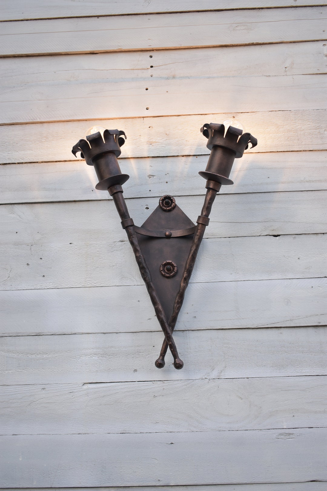 Medieval Style Wall Lamp,gothic Style Wall Sconce,double Torch Lamp ...