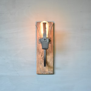 Rustic Wall Sconce,cabin Rustic Wall Light,wood and Wrought Iron Sconce ...