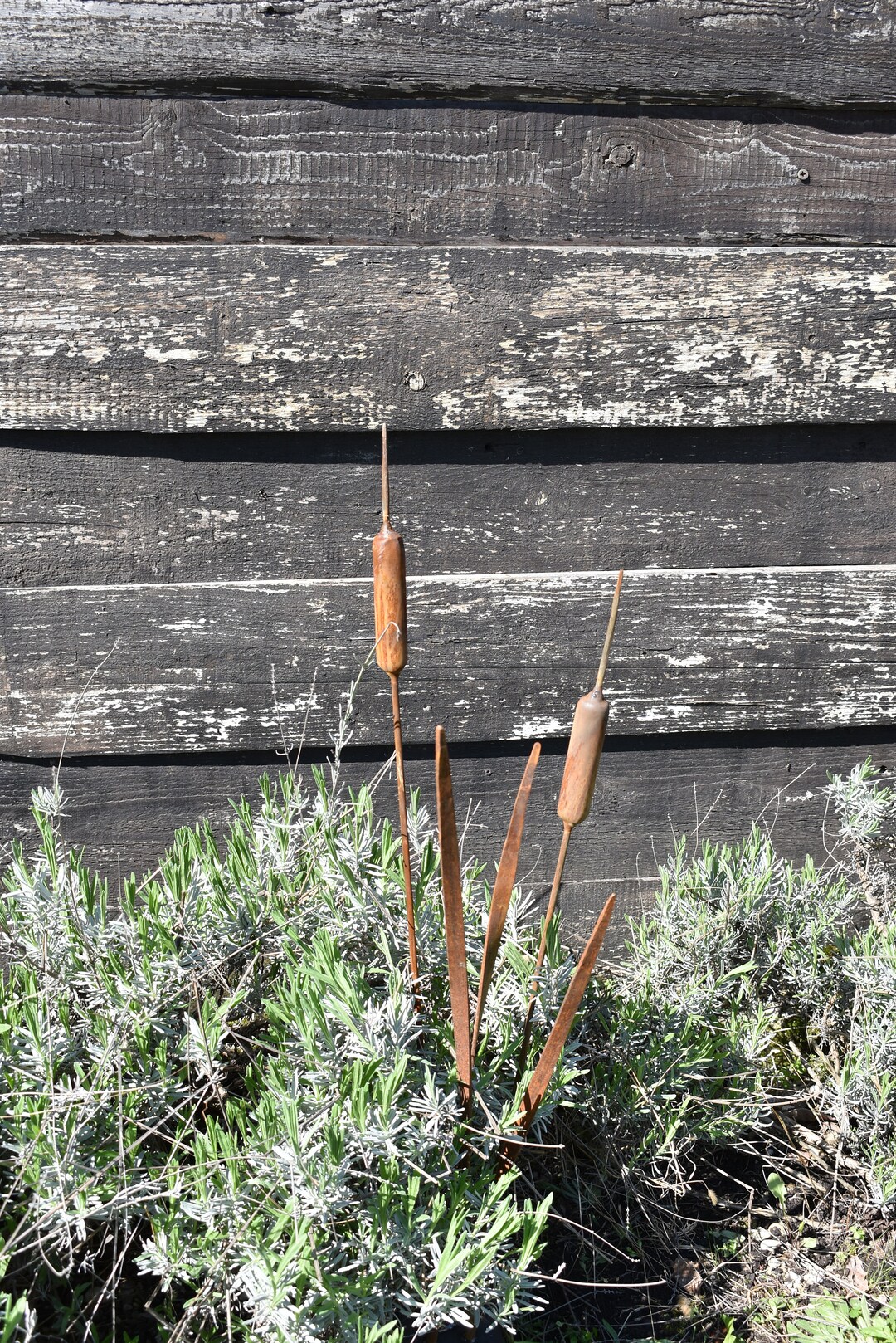 Rusty Flower Metal Cattails Set of Two,rusty Metal Decoration,cattail ...