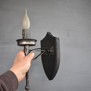 Medieval Wall Sconce,gothic Wrought Iron Light,gothic Wall Lamp,forged ...