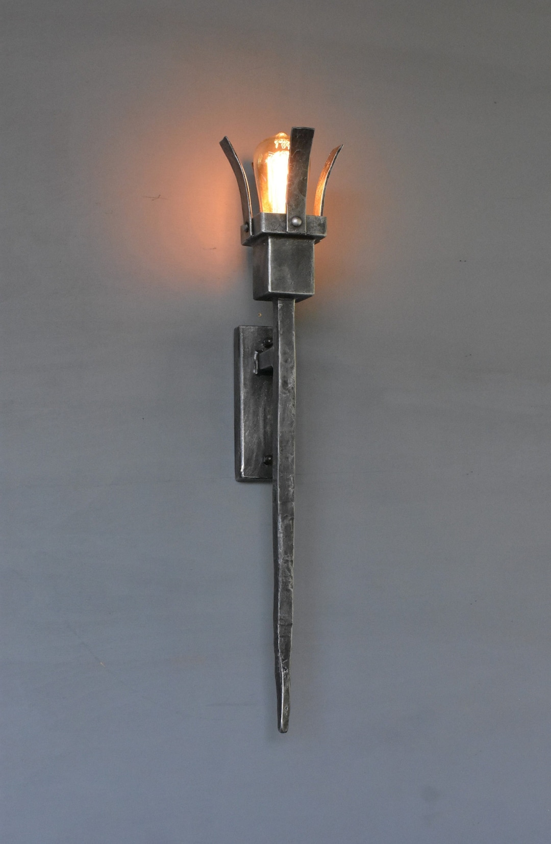 Medieval Wall Sconce,wall Mounted Torch Light,wrought Iron Lamp - Etsy