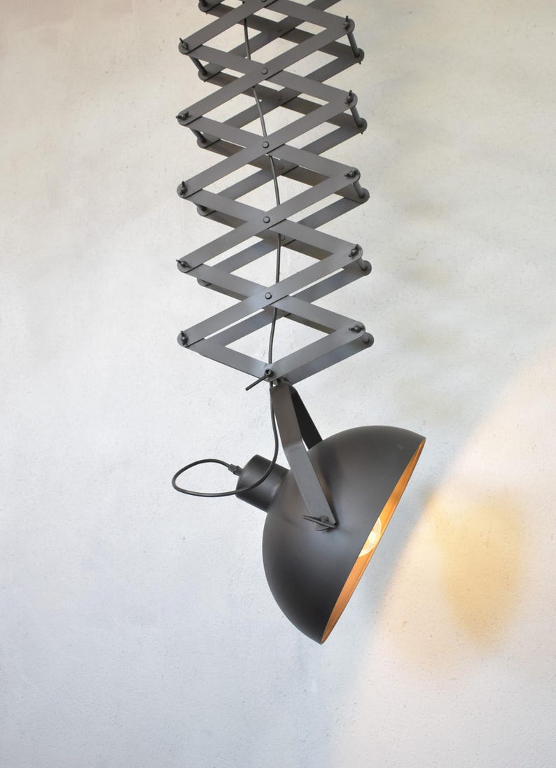 Large Scissor Pendant Lamp,industrial Hanging Lamp,accordion Light - Etsy