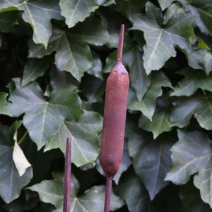 Rusty Flower Metal Cattails Set of Two,rusty Metal Decoration,cattail ...